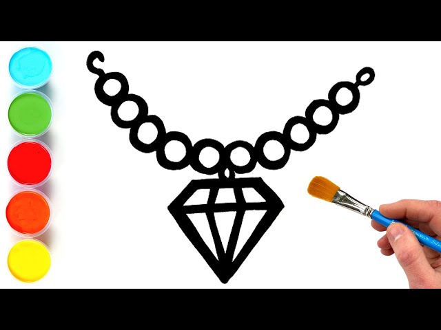 Diamond Necklace Drawing, Painting and Coloring for Kids & Toddlers ...