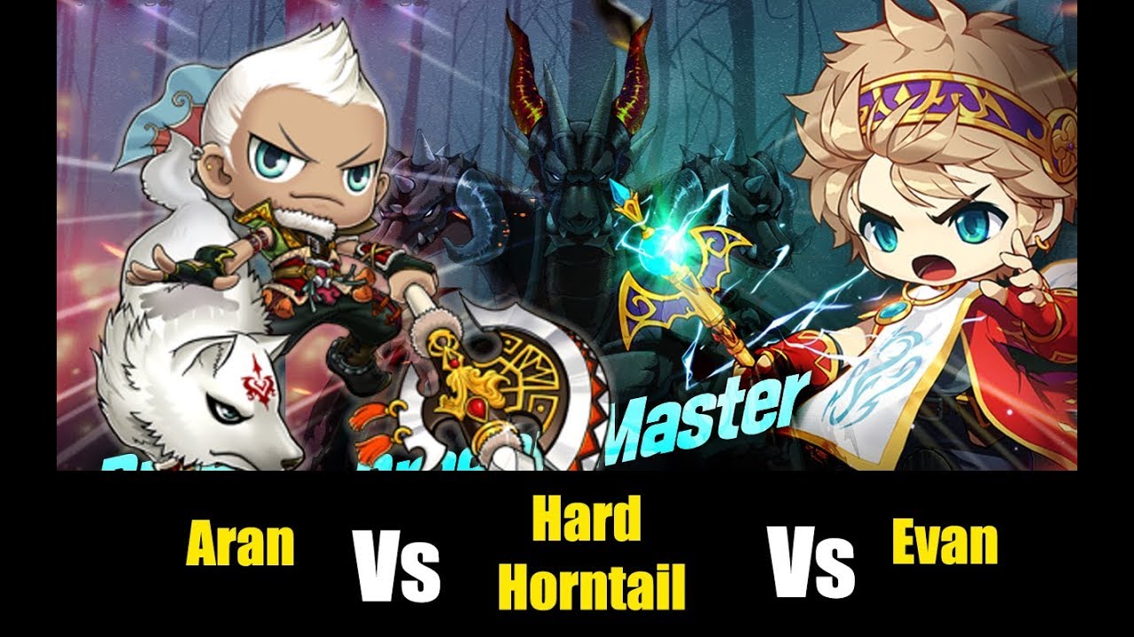 Maplestory m - Aran Vs Evan Vs Hard Horntail - YouTube
