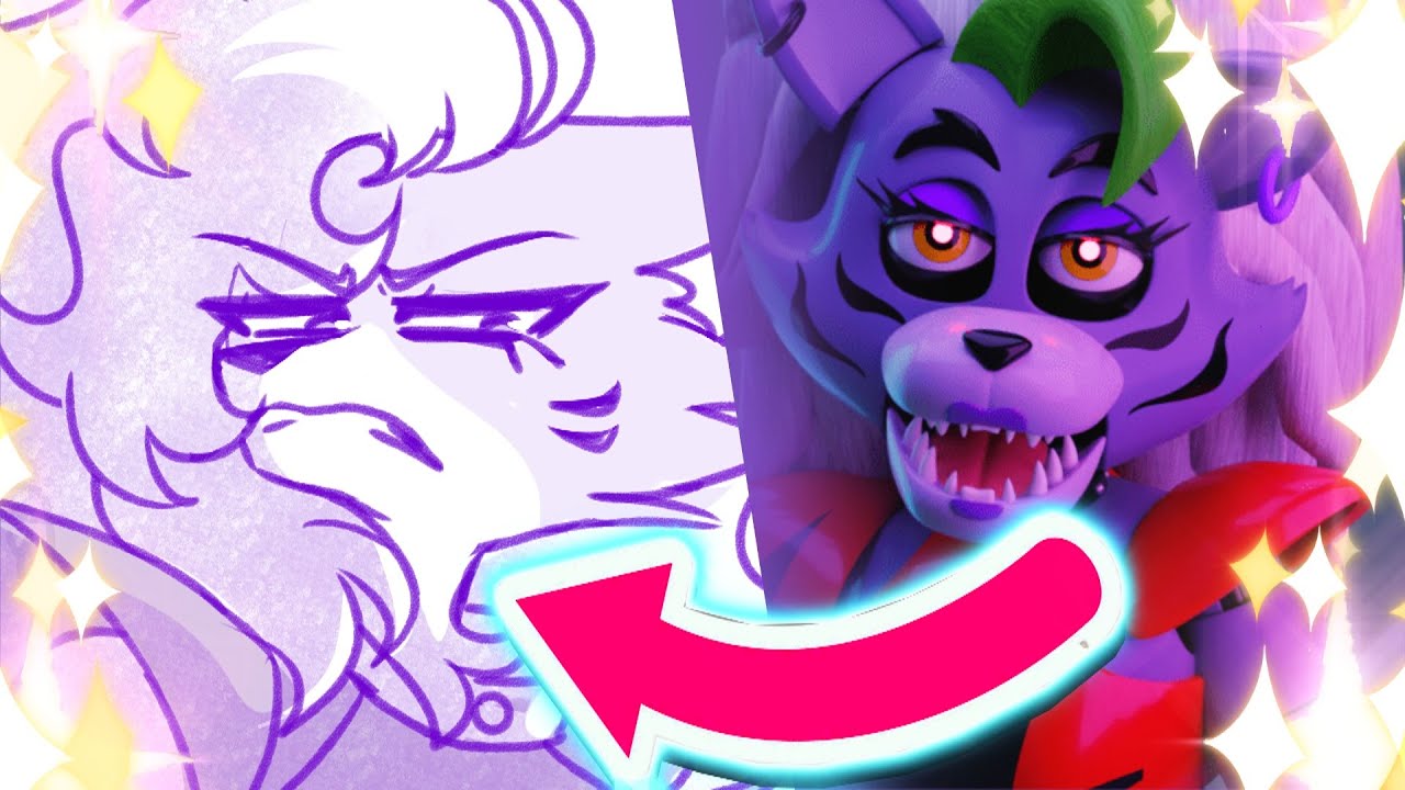 How I DRAW Roxanne Wolf From FNAF // FNAF Security Breach SpeedPaint ...