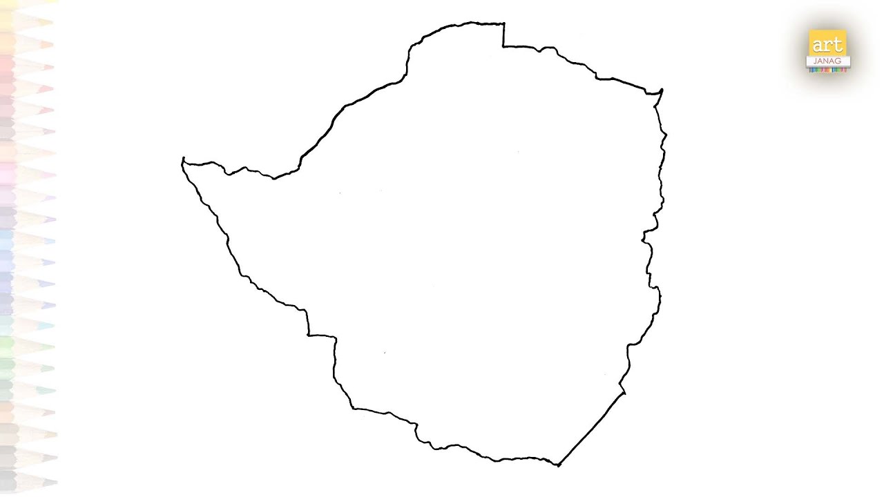 Map of Zimbabwe drawing easy | Map drawing tutorial | How to draw ...