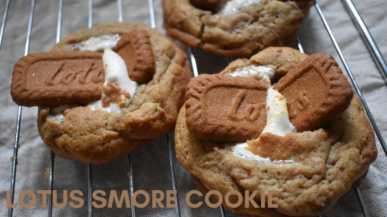 [Baking Vlog] Lotus S'more Cookies | Nebokgom - YouTube