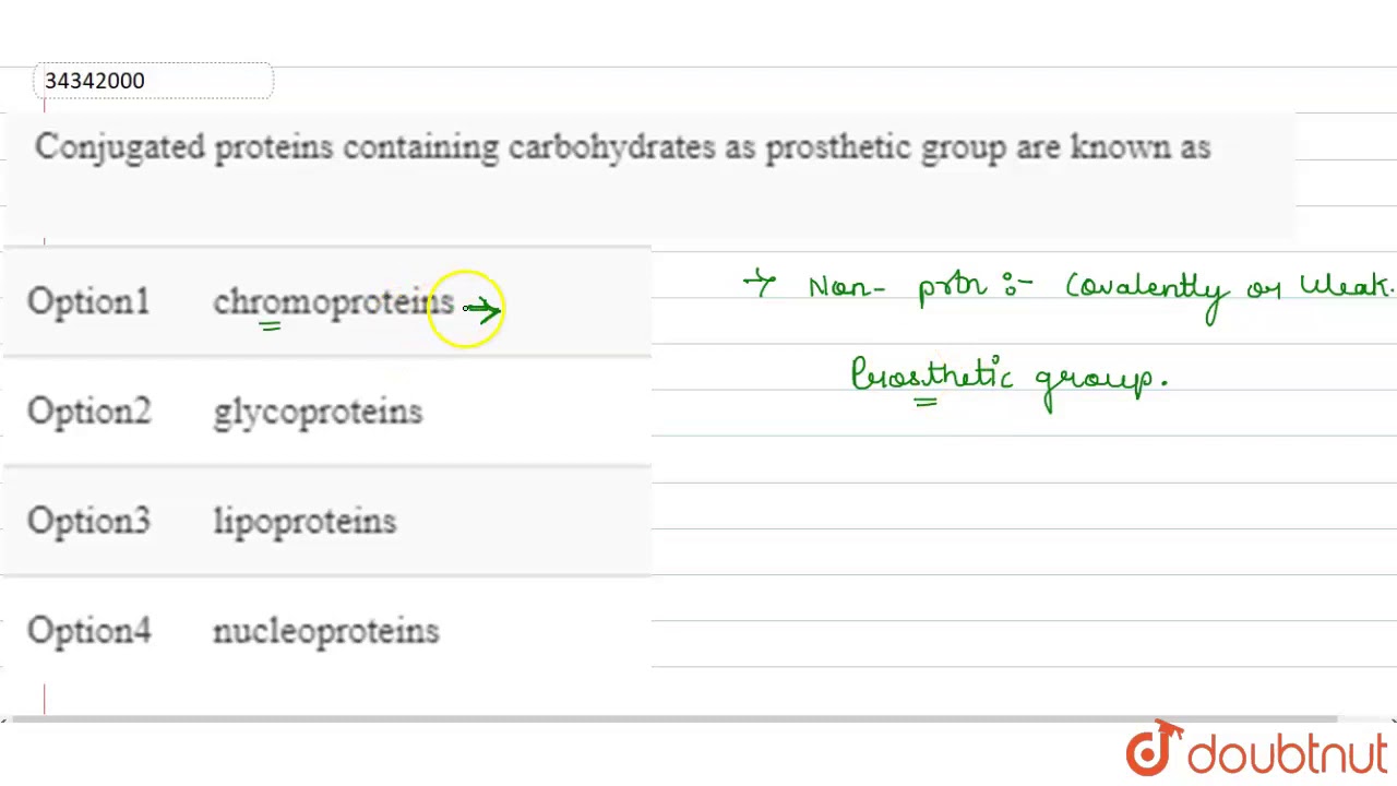 Conjugated proteins containing carbohydrates as prosthetic group are ...