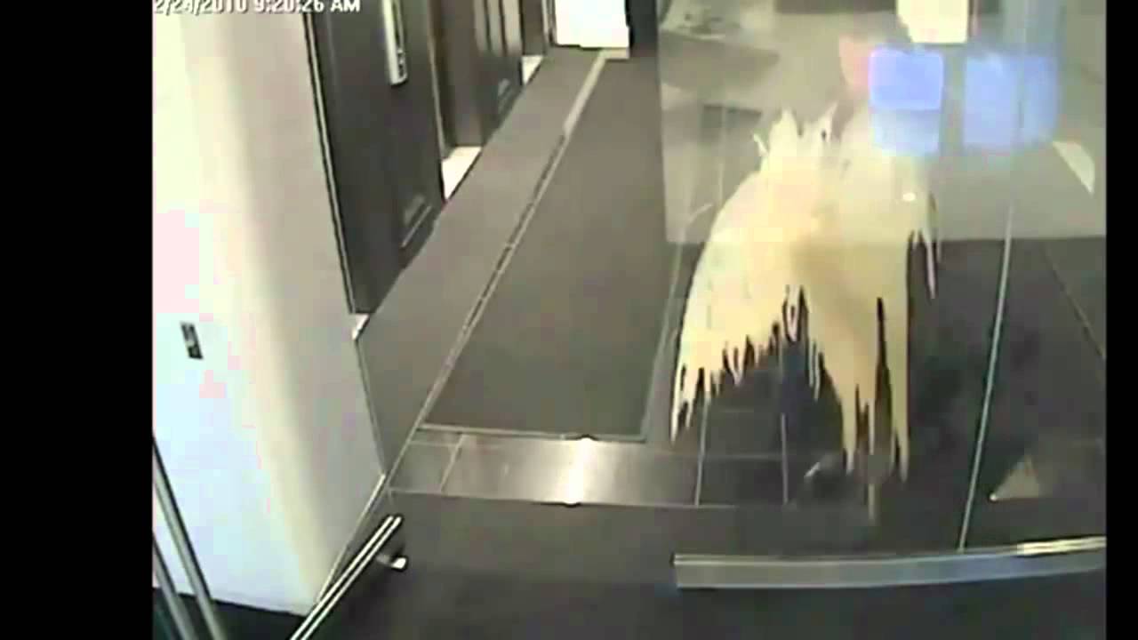 walking into glass door FAIL! - YouTube