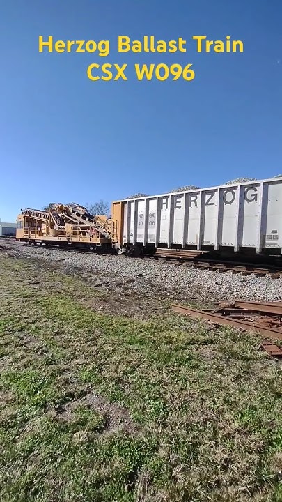 Herzog Drawbar Connected Ballast Spreading Train in Athens on CSX - YouTube