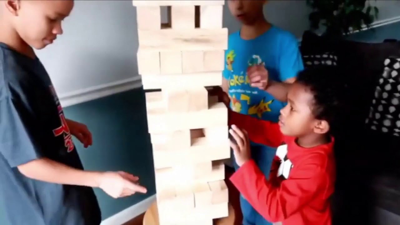 GIANT JENGA TUMBLING TOWER!! - YouTube