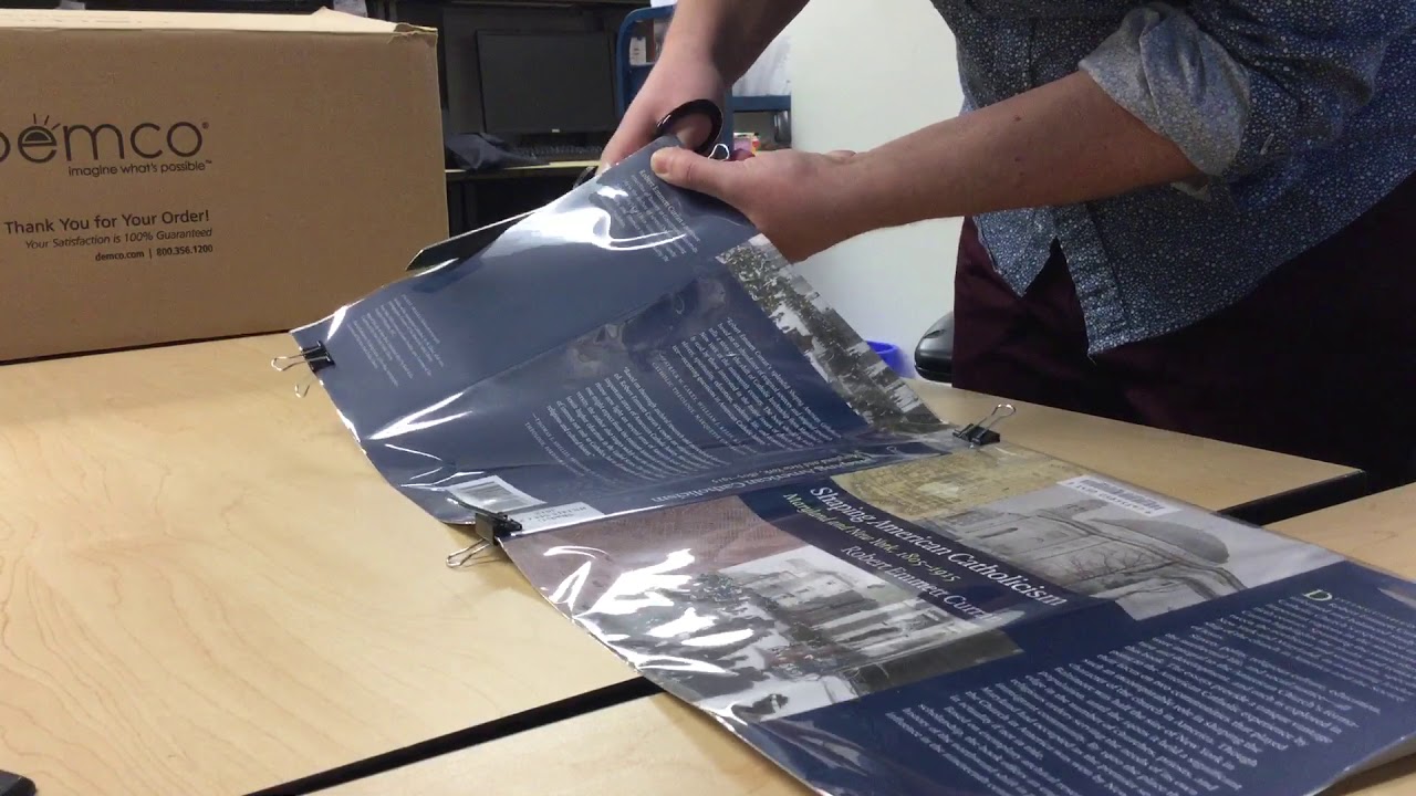 Library book dust jacket wrapping ASMR (no talking) - YouTube