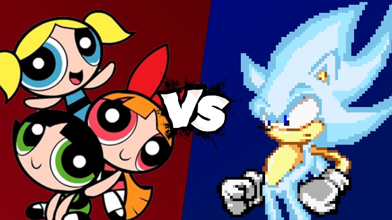 MUGEN Battle - Blossom/Bubbles/Buttercup vs Hyper Sonic - YouTube