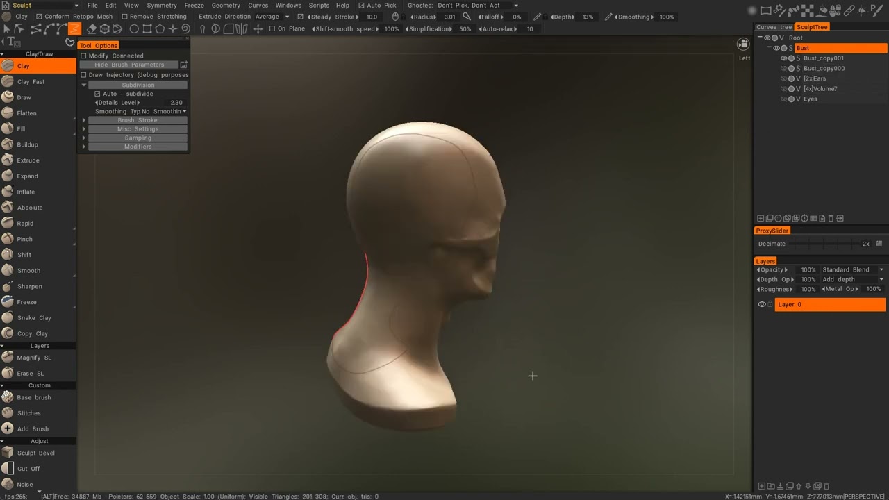 Cut the model with curve in 3DCoat 2022 - YouTube