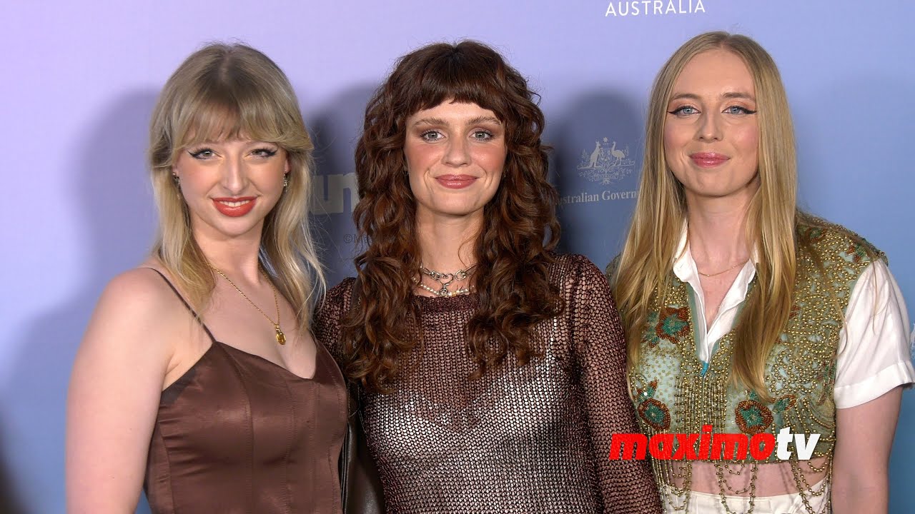 Jade Ingvarson Favretto, Miranda Ward, Lauren Coutts 2024 G'Day USA Arts Gala Blue Carpet ...