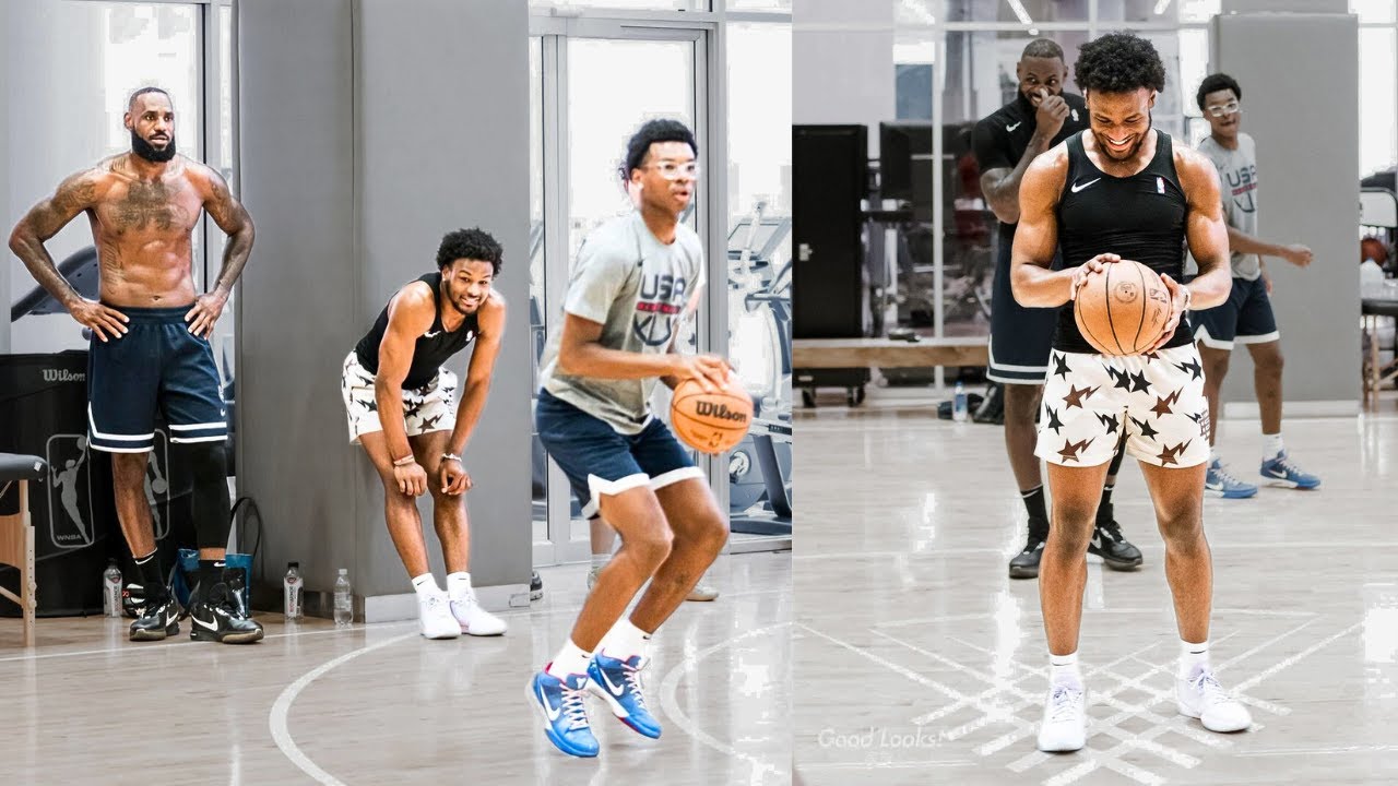 Bronny James Full Workout Before the NBA Draft With LeBron and Bryce ...
