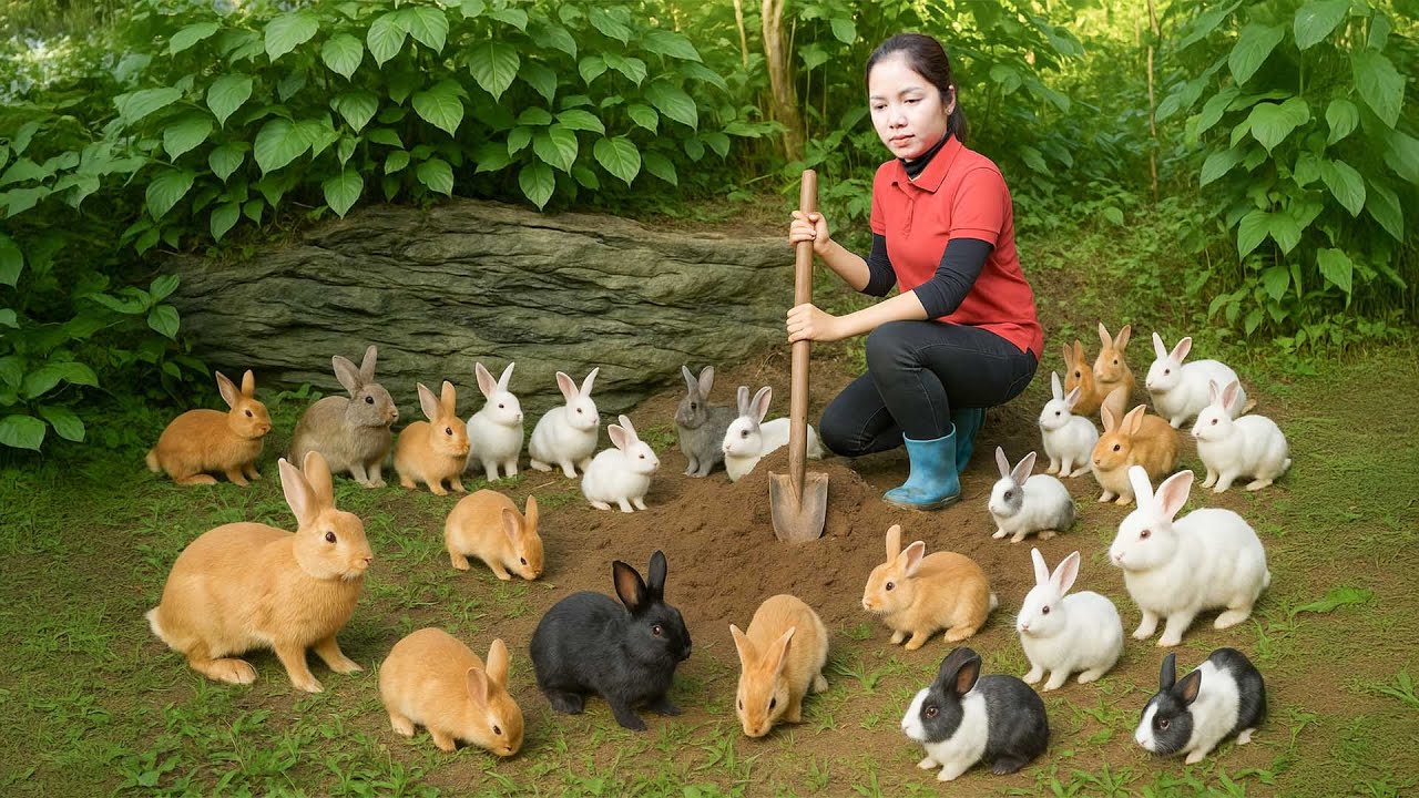 Harvest 1000kg Baby Rabbits in the Forest and Trading at the ...