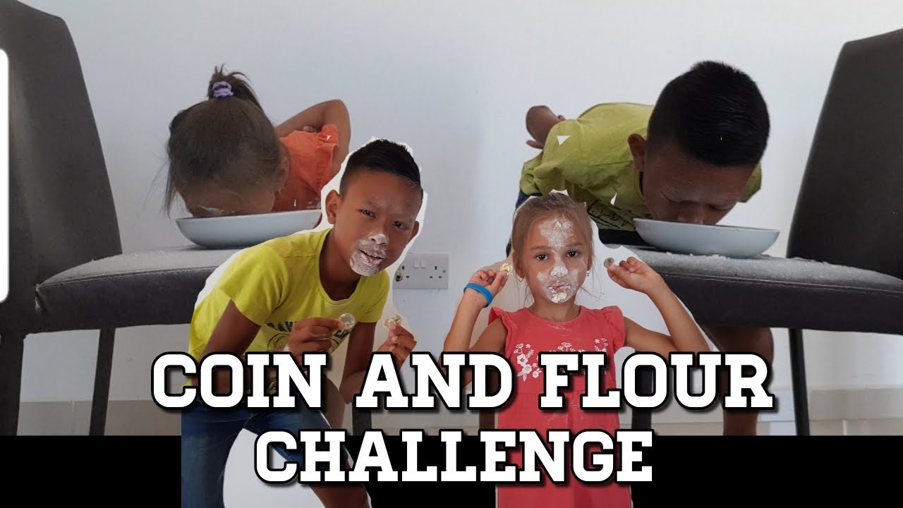 COIN AND FLOUR CHALLENGE | SIBLINGS CHALLENGE #funnyvideo - YouTube