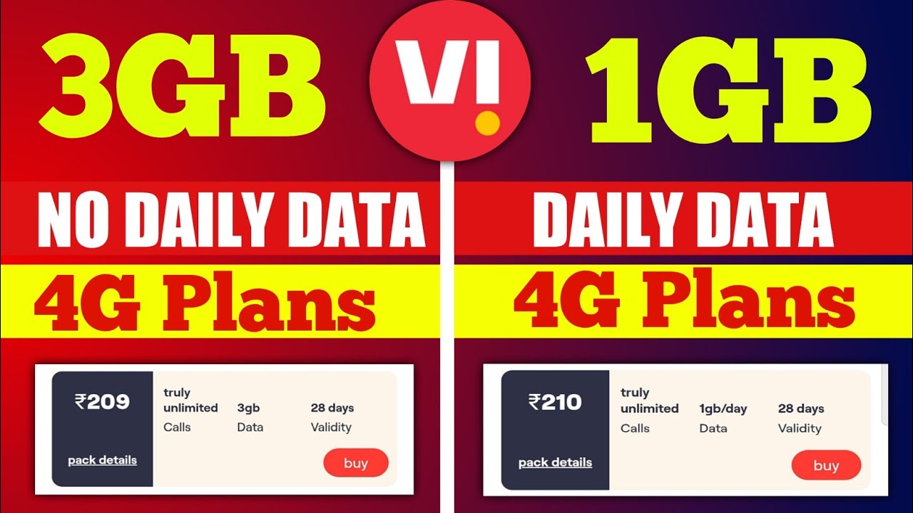 Vi ₹210 Recharge Plan And ₹209 Plan All Details Difference | Vodafone ...