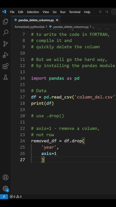 How to delete a particular column in CSV file #python - YouTube
