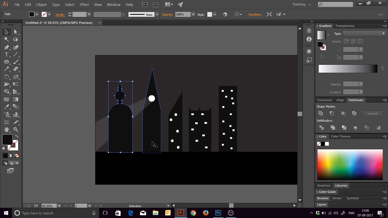 tutorial for game background design in adobe illustrator PART-1 - YouTube