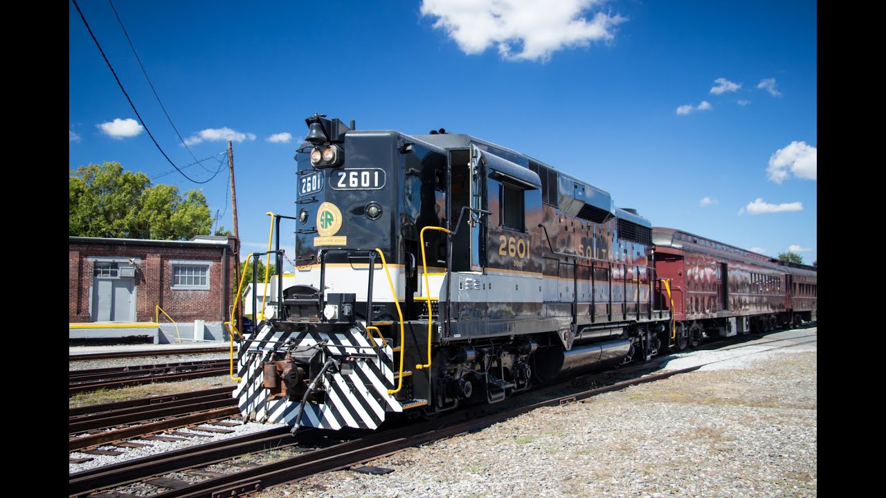Cab ride in Southern Railway #2601 at the NCTM Spencer Shops - YouTube