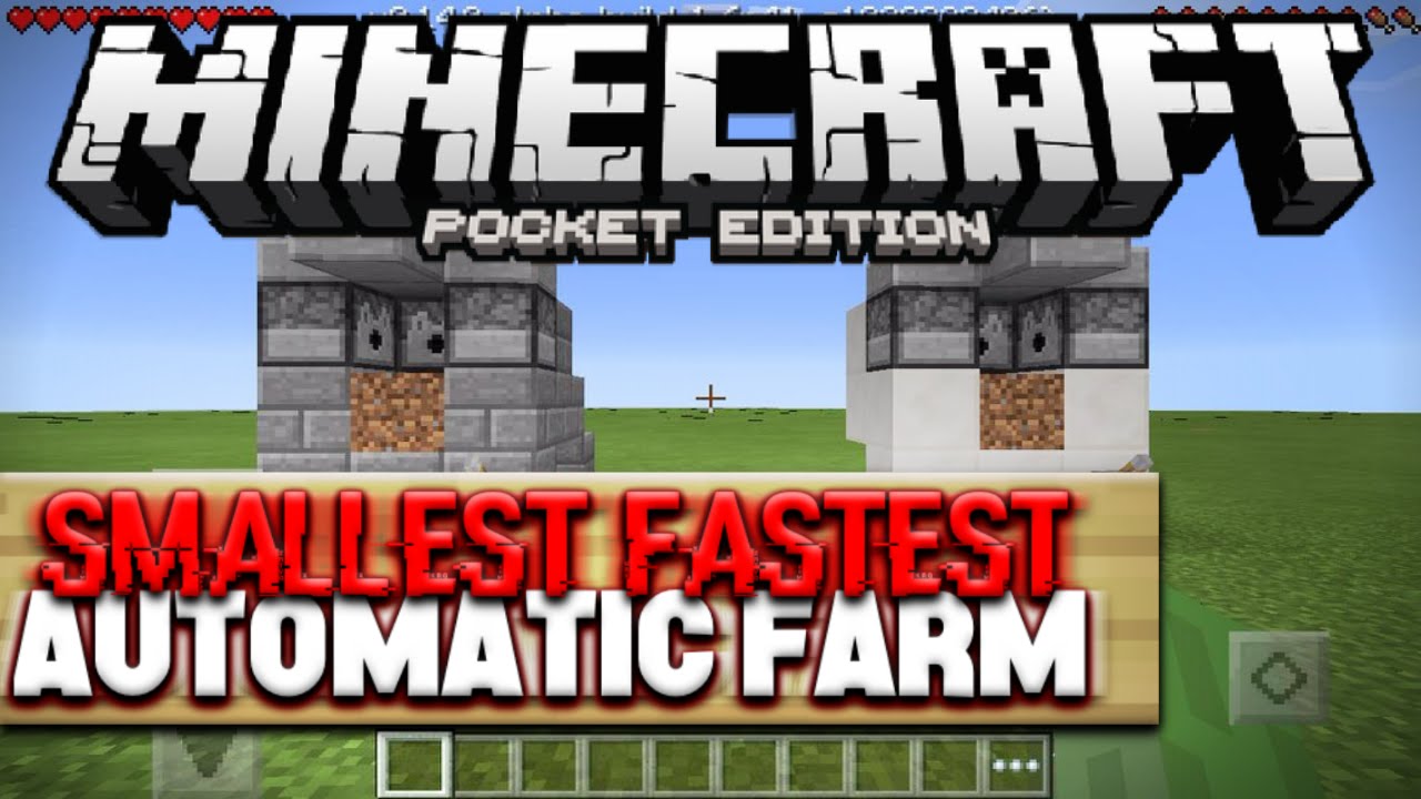 SMALL & FAST AUTOMATIC FARM for MCPE 0.14.0 - Redstone Creation ...