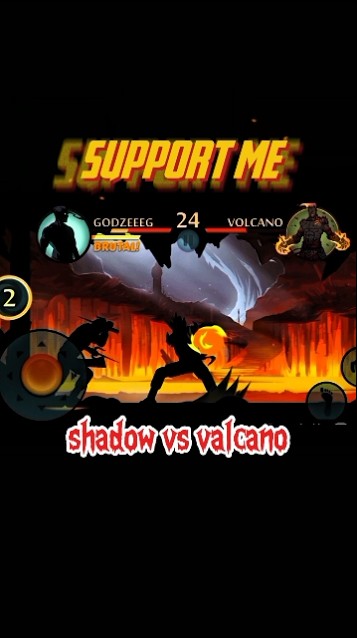 shadow vs valcano ☠️💀👆|| shadow fight 2 || #shadowfight2#trolledit# ...