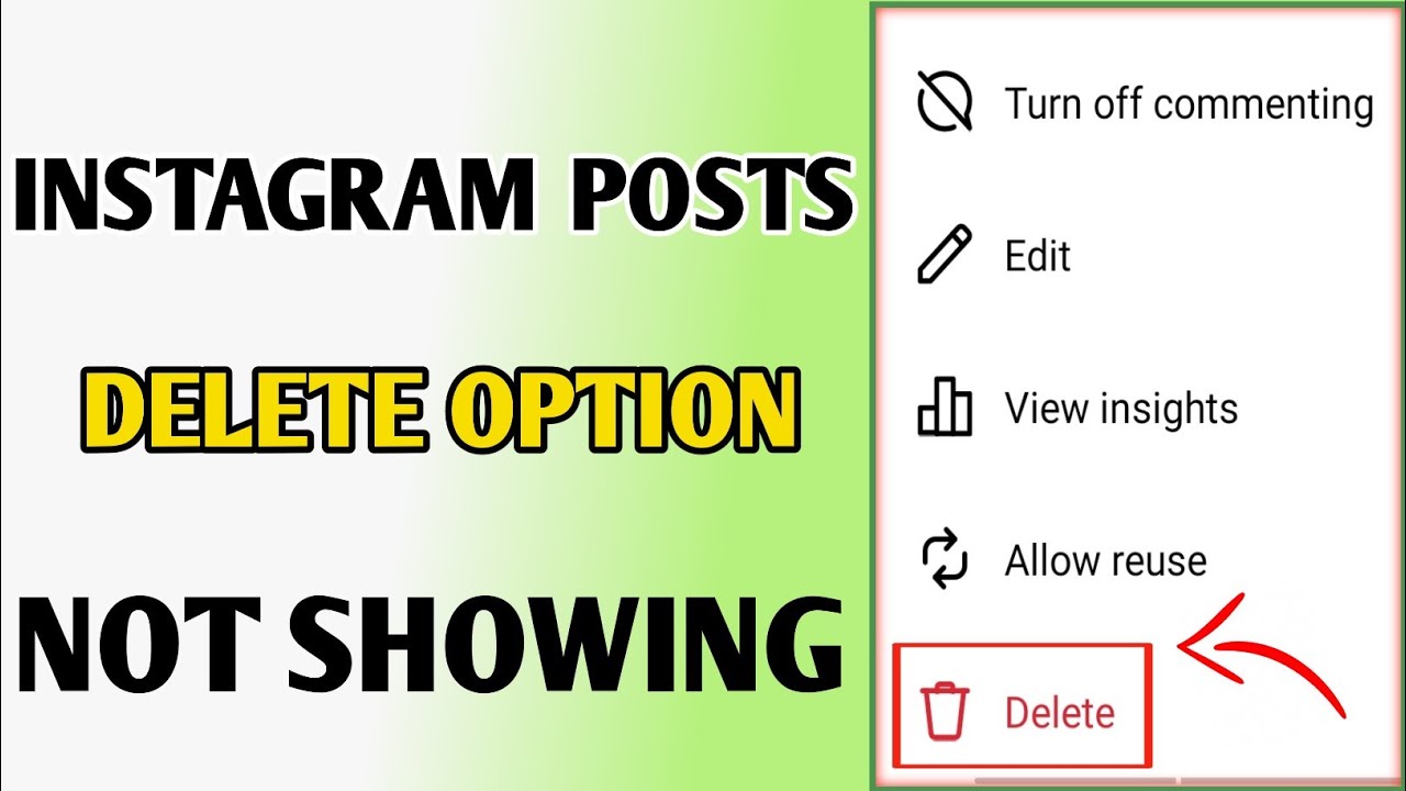 How To Delete Instagram Posts // Instagram Post & Reels Delete Option Not Showing - YouTube