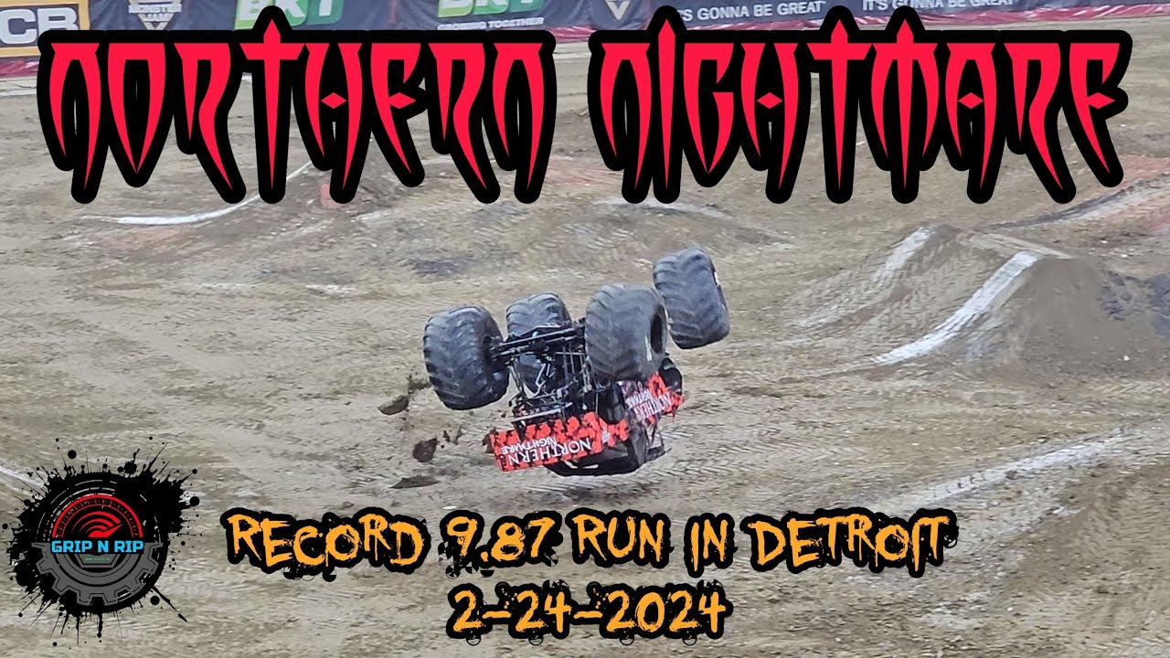 Monster Jam Detroit - Northern Nightmare Record 9.87 run at Ford Field ...