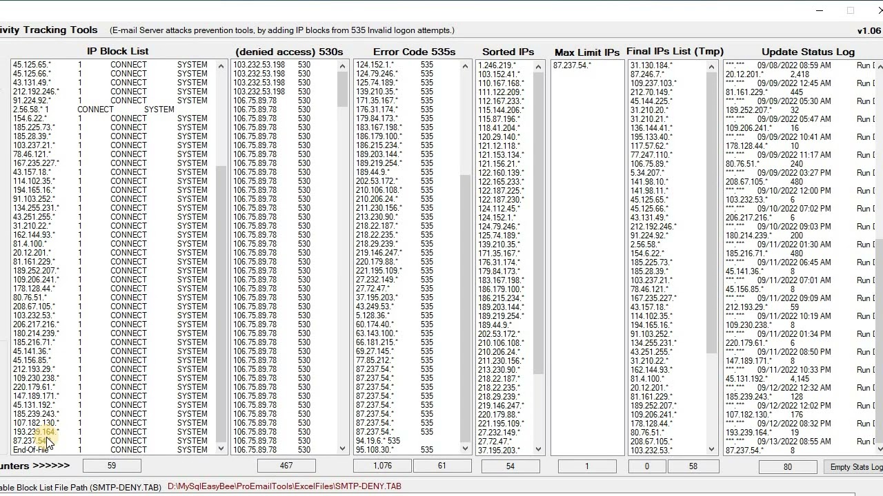 ProEmailTools - Email Server IP Activity Tracking Software, designed for MailEnable (Mail Enable ...