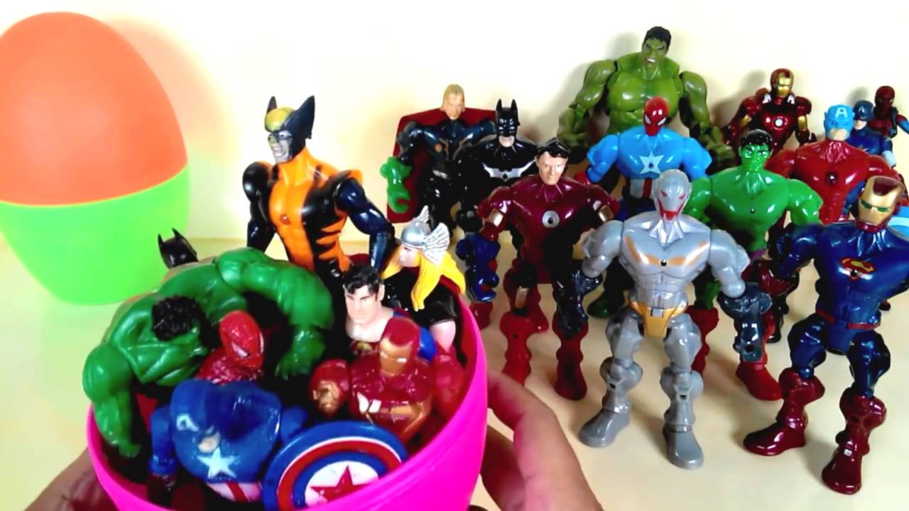Super Hero Marvel Surprise eggs, Iron man, thor, Hulk, spiderman ...