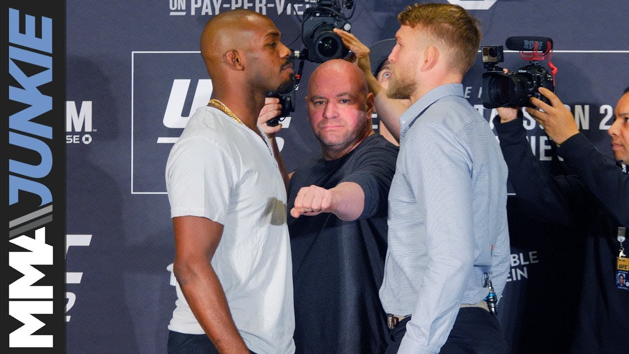 UFC 232 press conference face offs - YouTube