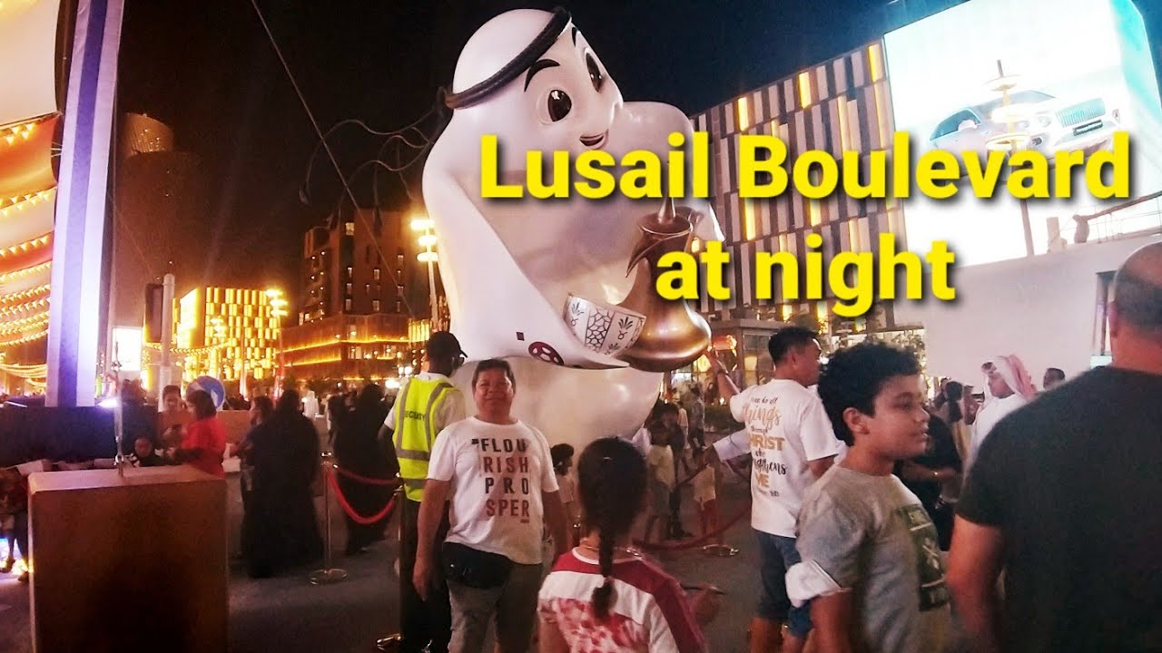 Lusail Boulevard at night - YouTube