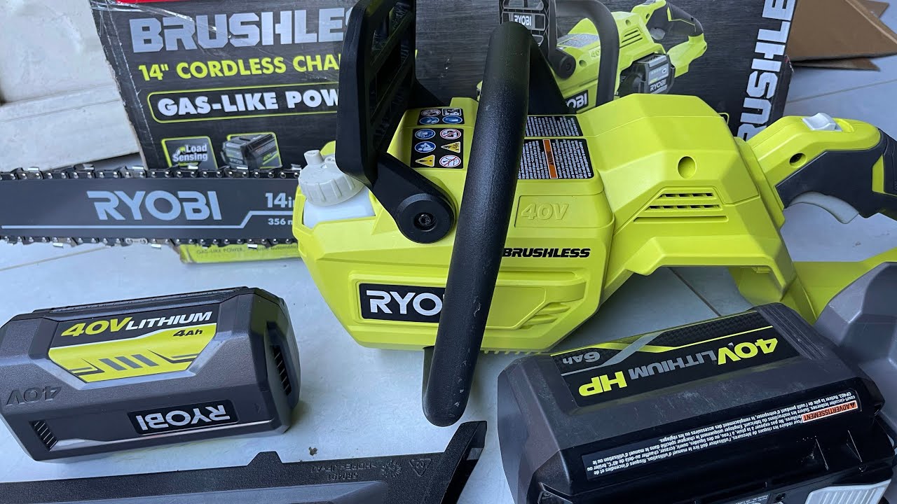 Máy cưa xích ryobi 40v, ryobi RY40503 2 pin ryobi 40v sạc new lh ...