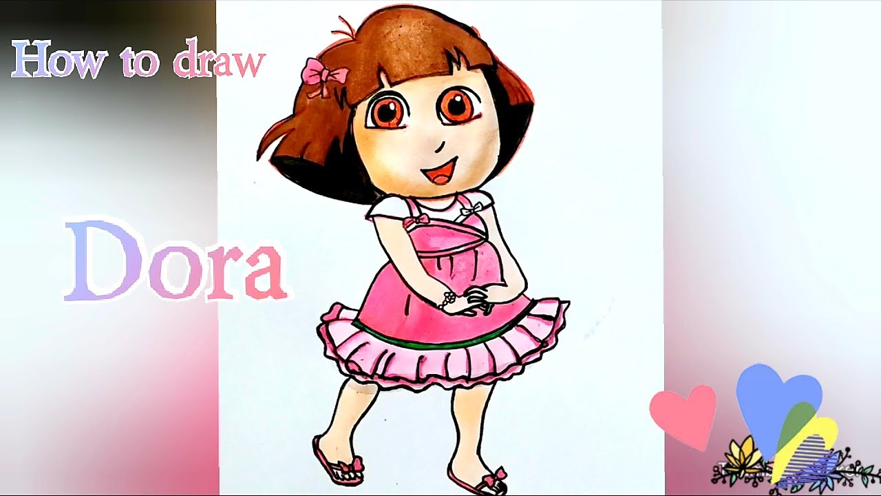 @EZDRAW | How to draw dora the explorer | Drawing for beginners step by ...