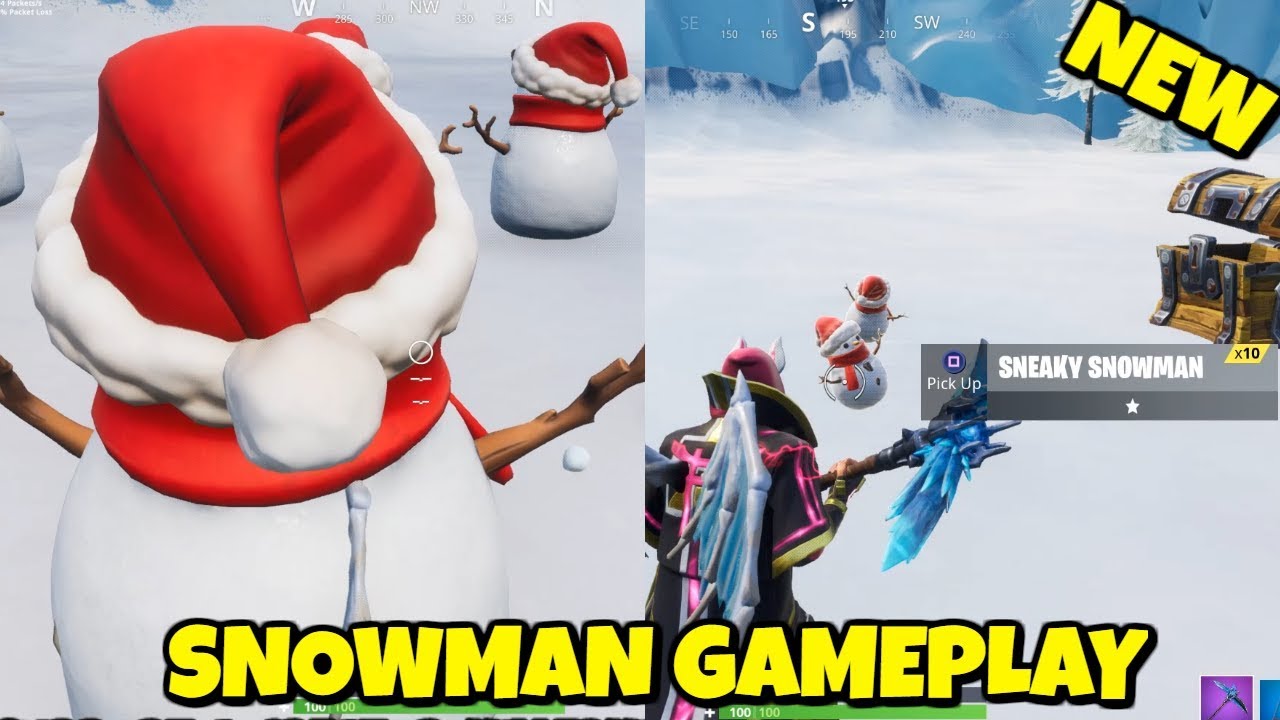 NEW SNEAKY SNOWMAN GAMEPLAY IN FORTNITE - YouTube