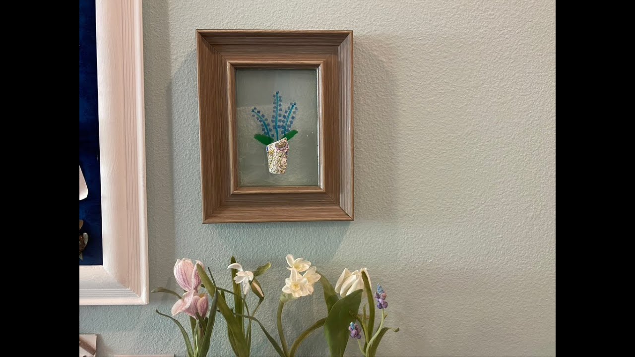 #4 GLASS ART, #EPOXY RESIN ART, DIY WALL DECOR ADORABLE FLOWER POT WITH ...