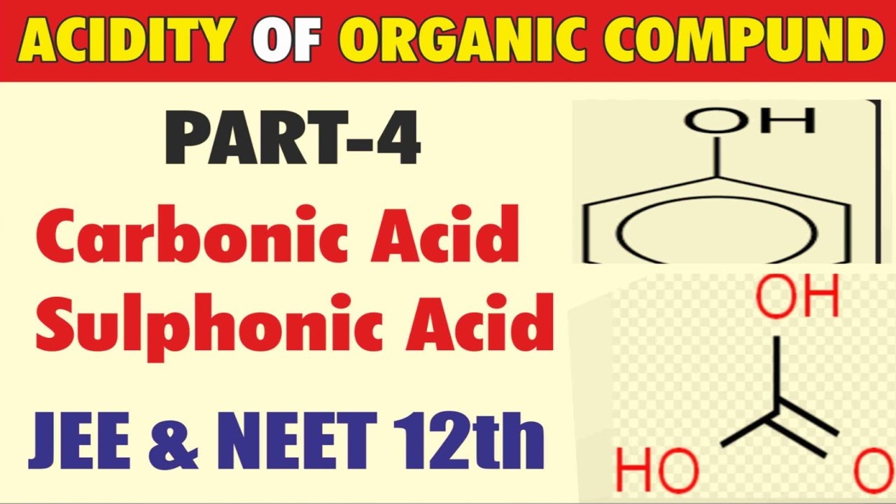 Acidity of organic compound, acidity of benzene sulphonic acid - YouTube