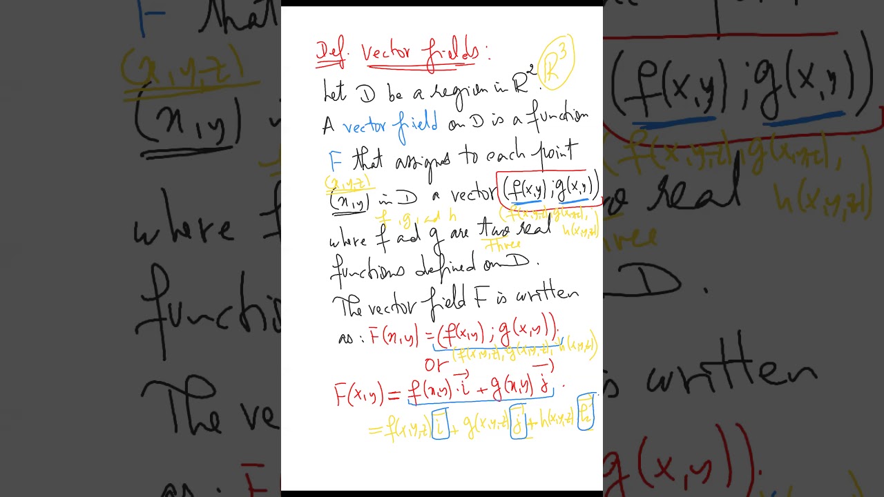 Math203_Lecture25_(Vector calculus: Vector fields; Conservative vector fields) - YouTube