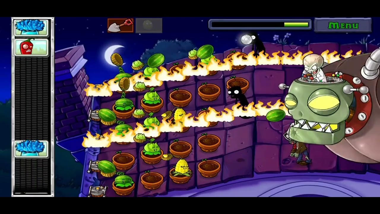 Plants vs Zombies: Adventure (3) Roof Level 10 Gameplay - YouTube
