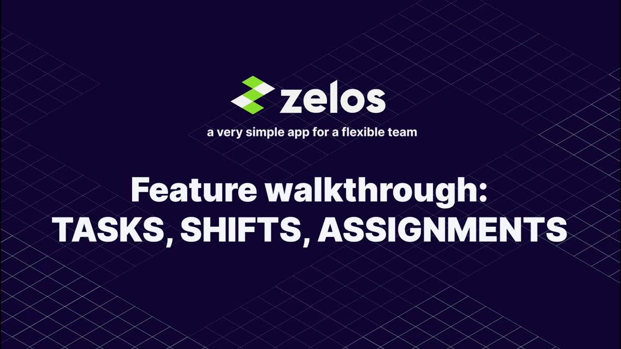Zelos Team Management tutorial: creating tasks, shifts, to-dos etc. - YouTube