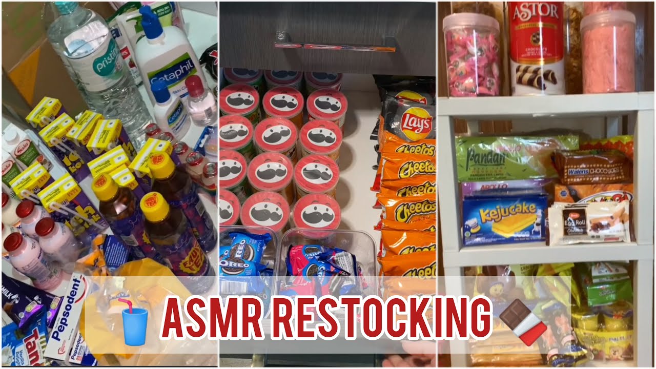 ASMR Restock and Refill Snacks Part 4 - YouTube