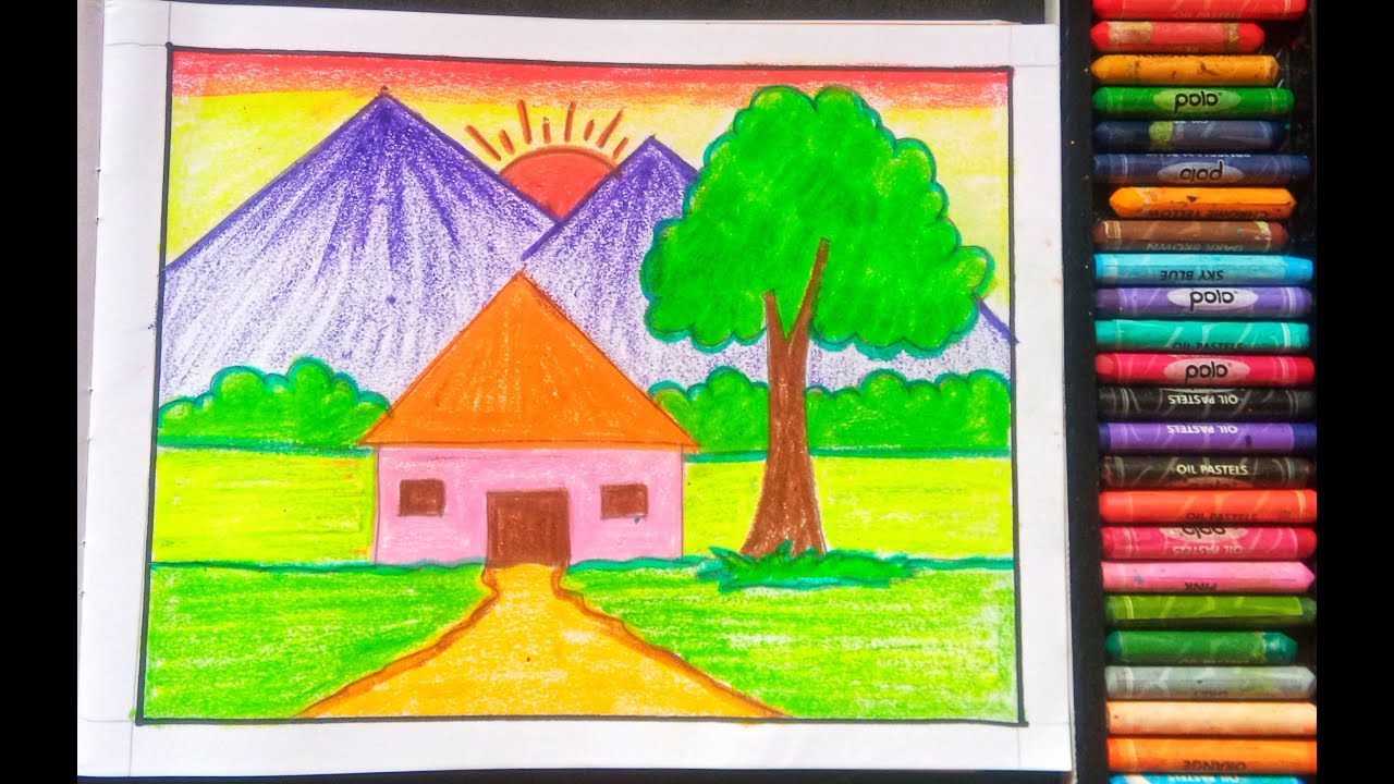 How to draw a simple seanary // easy seanary drawing // seanary drawing ...