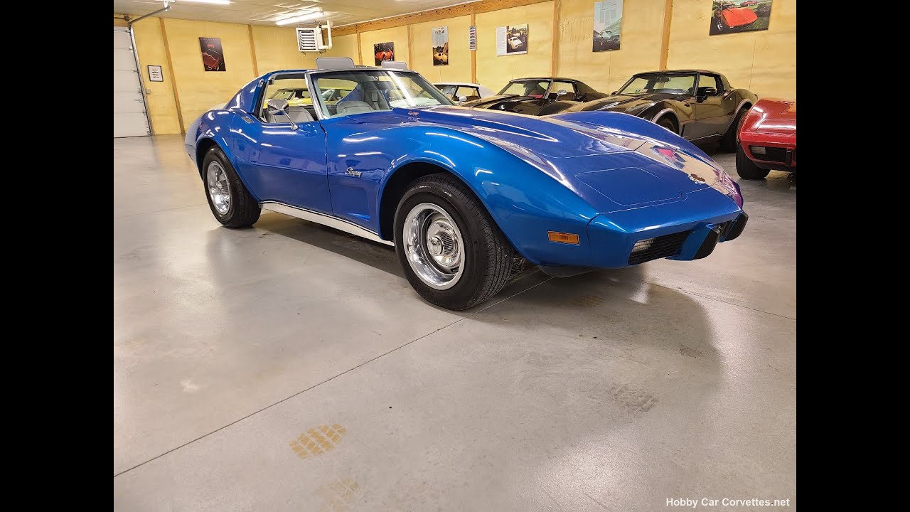 1976 Bright Blue Corvette Stingray T Top For Sale - YouTube