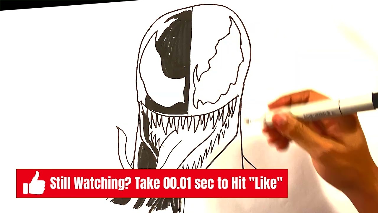 How to Draw VENOM/CARNAGE in 10 MINUTES - YouTube