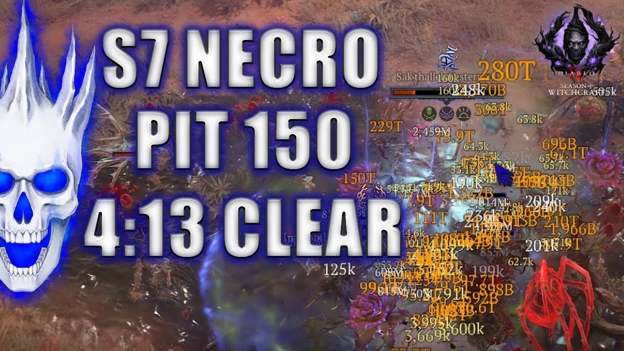 S7 NECRO 4 min 13 sec PIT 150 CLEAR SHADOW BLOOD WAVE | Diablo 4 ...