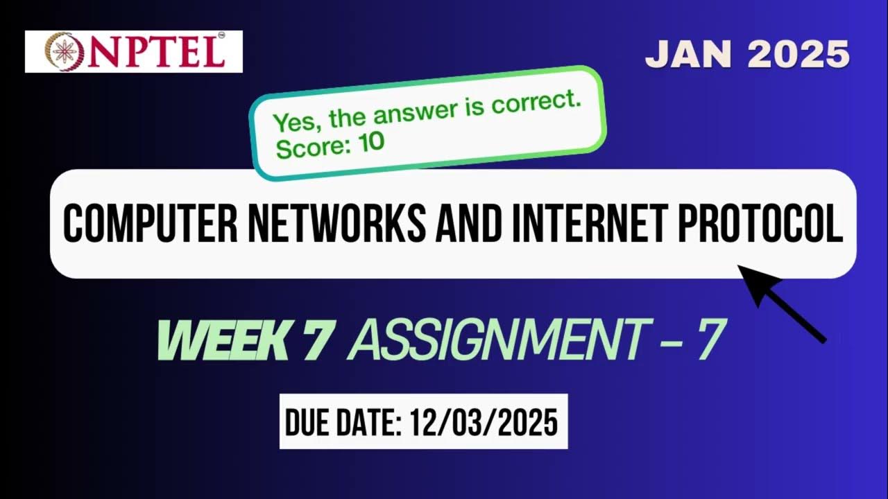 Computer Networks And Internet Protocol week 7 assignment 7 answer 2025 | nptel | swayam - YouTube