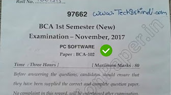 BCA 1st Sem Question Papers Mdu - YouTube