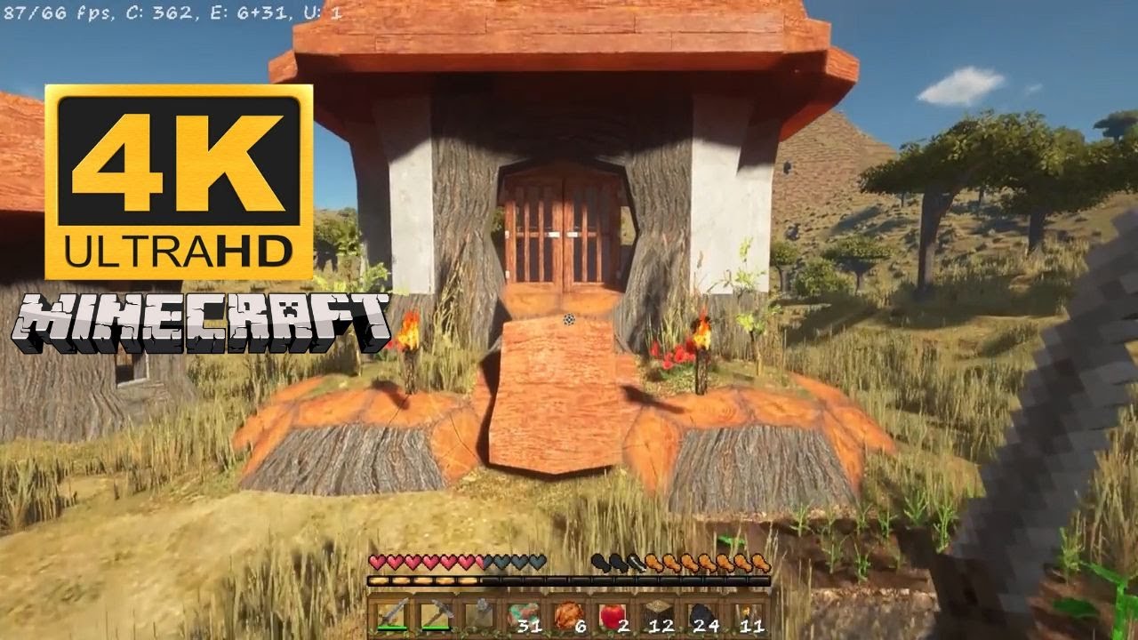 Realistic Minecraft Building And Crafting In The Great Outdoors - YouTube