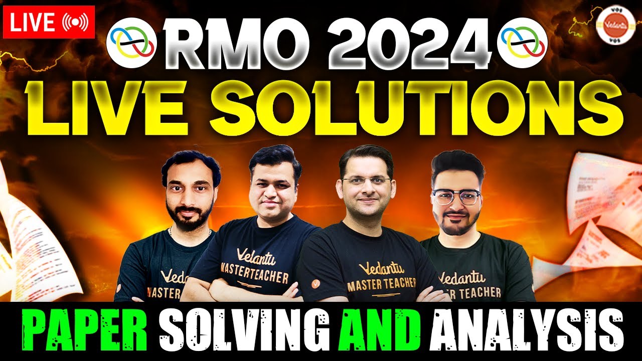 RMO 2024 : Live Paper Solution| Paper solving and Analysis | VOS # ...