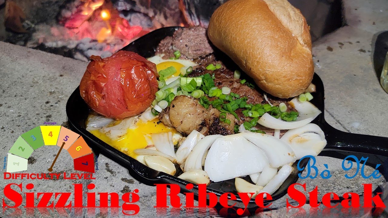 Sizzling Ribeye Steak Excellent Camp Fire Cooking Recipes - YouTube