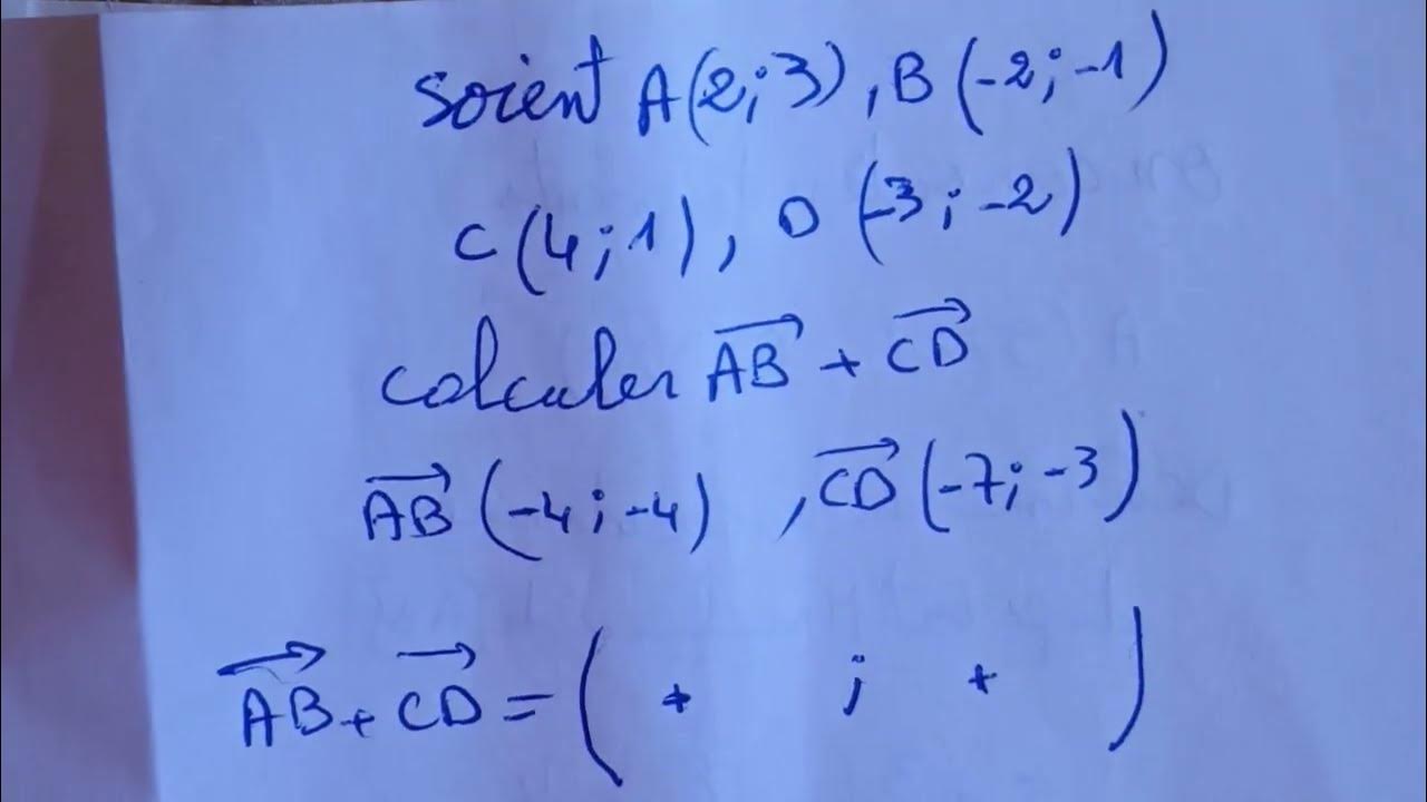la somme de deux vecteur - YouTube