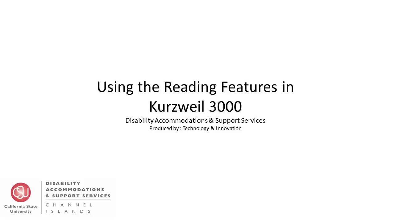 How To: Use the Reading Features in Kurzweil 3000 - YouTube