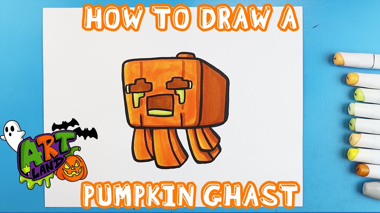 How to Draw a PUMPKIN GHAST - YouTube