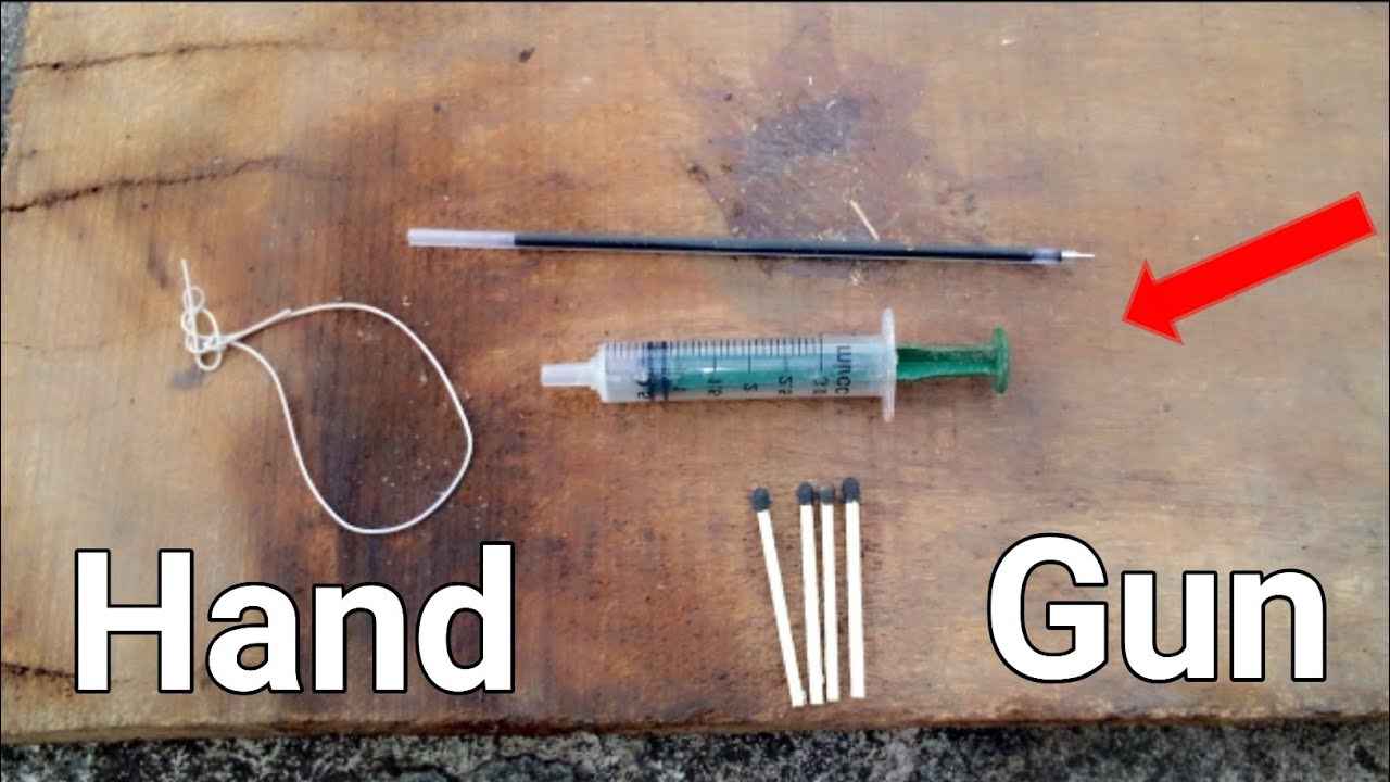 How to Make Syringe Slingshot | How to Make Syringe Gun - 100% Working ...